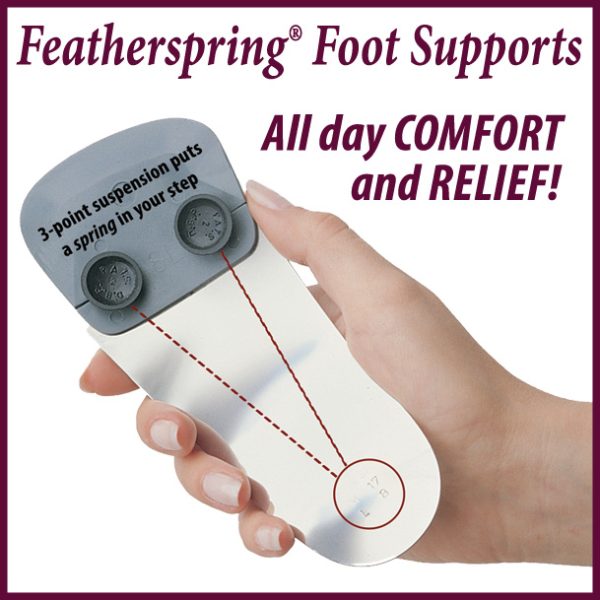 Featherspring™ Ends Foot Pain! One year money- back guarantee!